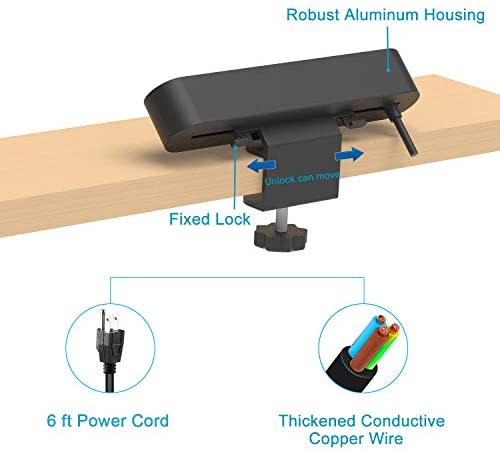 Desktop Edge Power Outlets with USB Ports,Desk Clamp Power Strip ...