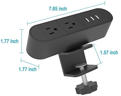 Desktop Edge Power Outlets with USB Ports,Desk Clamp Power Strip ...